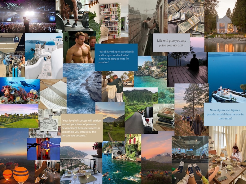 CUSTOM Vision Board: Digital And/or Print. VISUALIZE Your Dream Life ...