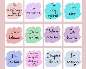 Positive Affirmation Card Deck, Vision Board Printables, Cards for Law ...
