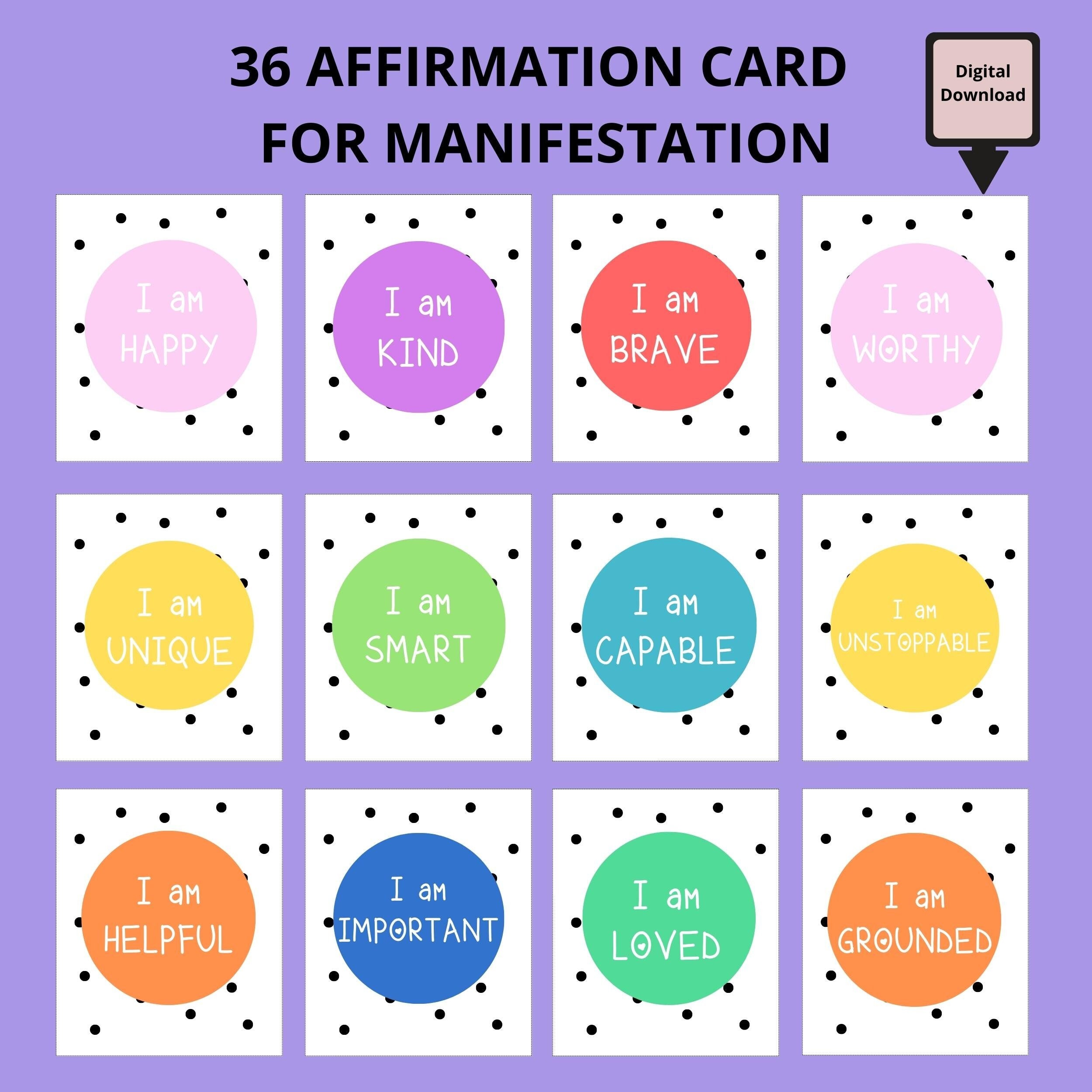 36 Printable Positive Affirmation Cards for Kids, Motivational Cards ...