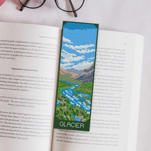 Glacier National Park Bookmark Cross Stitch Pattern, Book Worm Gift ...