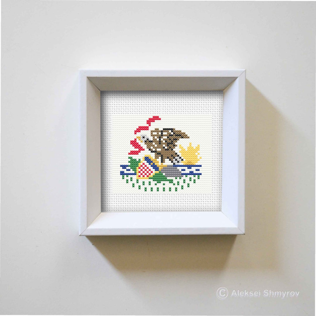 Illinois State Flag Cross Stitch Pattern, America Flag, Mini Cross ...