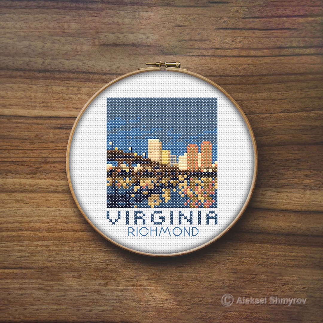 Virginia Richmond City Cross Stitch Pattern, Mini Cross Stitch Pattern ...
