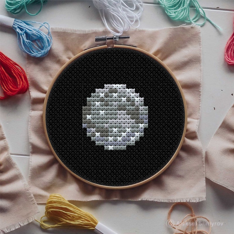 Moon Cross Stitch - Etsy