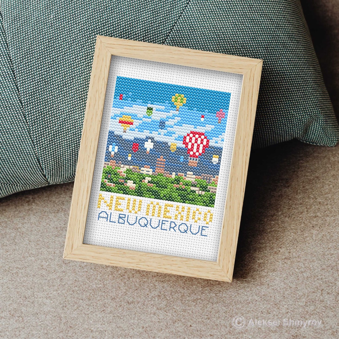 New Mexico Albuquerque City Cross Stitch Pattern, Mini Cross Stitch ...