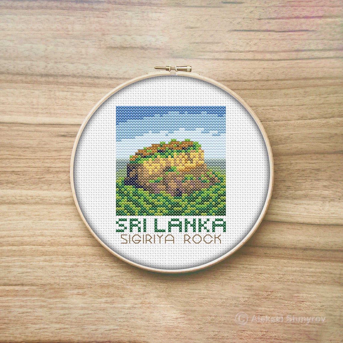 Sri Lanka Travel Cross Stitch Pattern, Sigiriya Rock, Mini Cross Stitch ...
