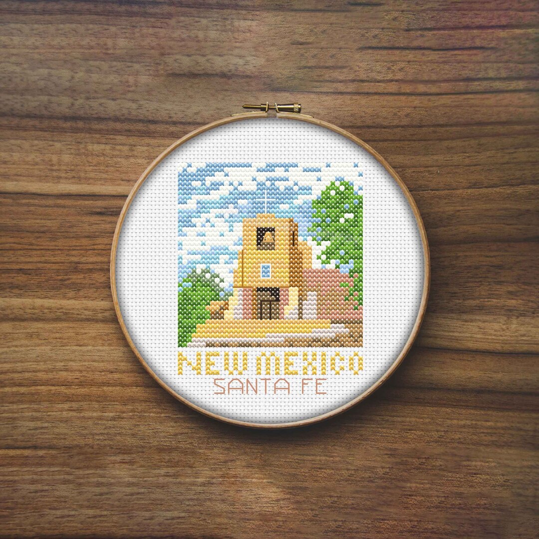 New Mexico Santa Fe City Cross Stitch Pattern, Mini Cross Stitch ...
