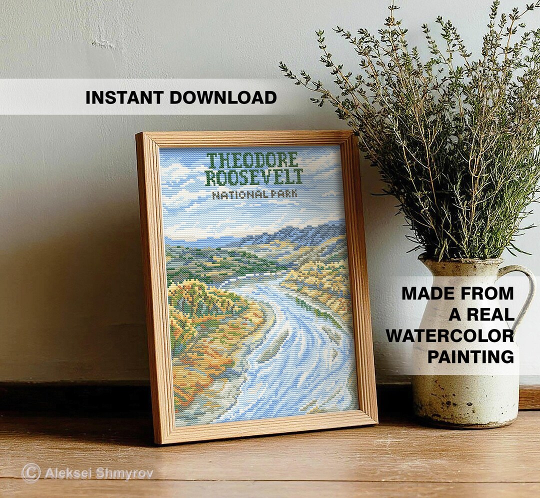Theodore Roosevelt National Park Cross Stitch Pattern: Instant Download ...