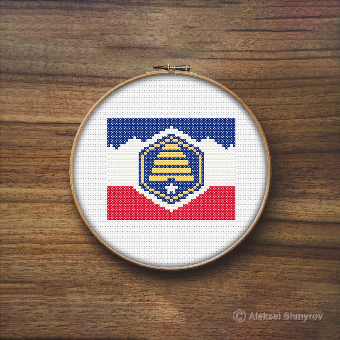 Utah State Flag Cross Stitch Pattern, America Flag, Mini Cross Stitch ...