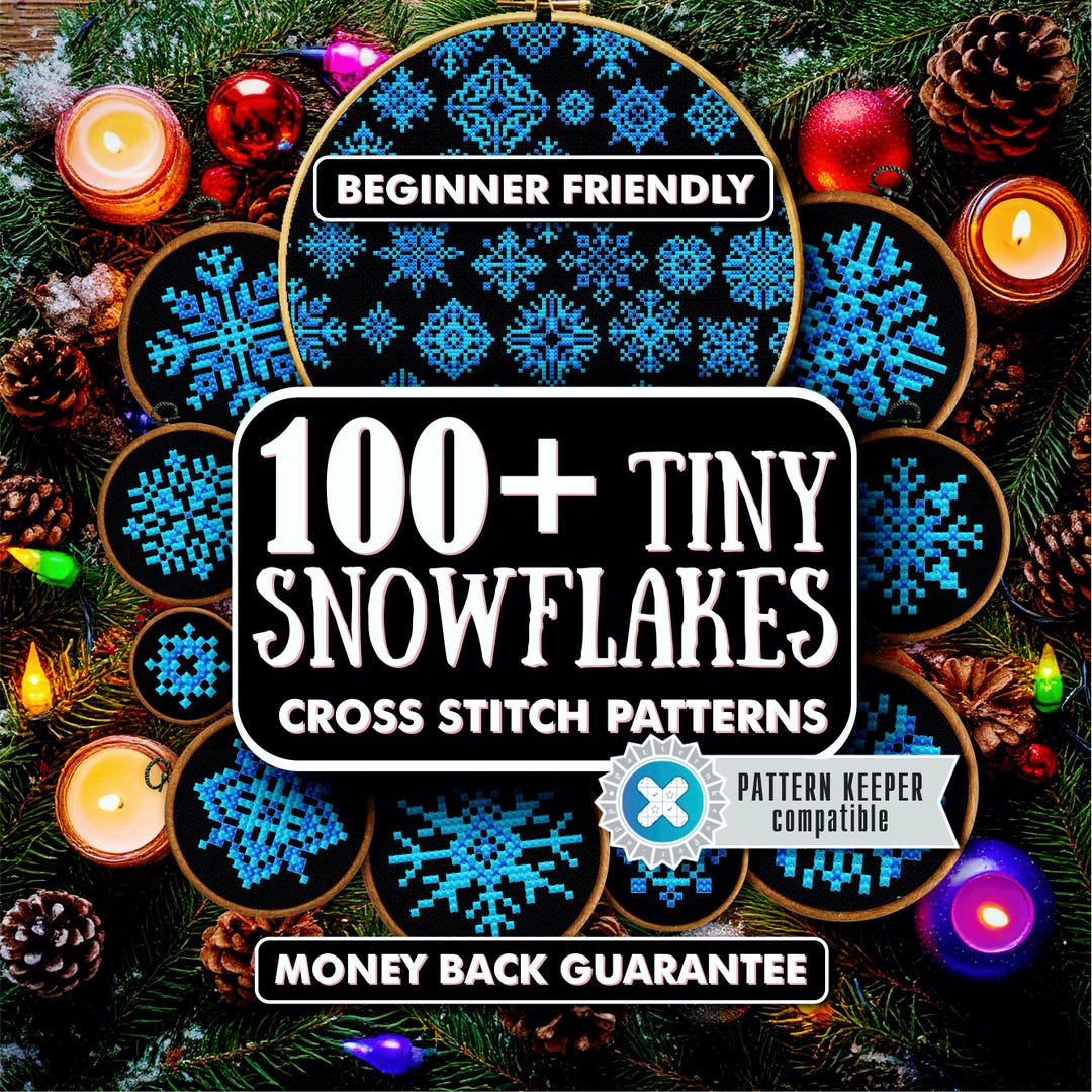 Snowflakes Cross Stitch Pattern, Mini Cross Stitch, Easy Cross Stitch ...
