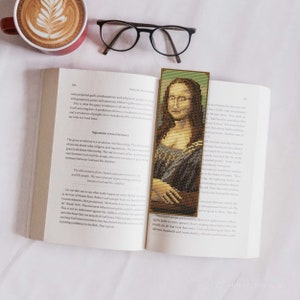 Leonardo Da Vinci Mona Lisa Art Cross Stitch Bookmark, Book Worm Gift ...