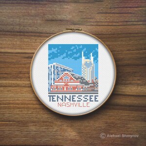 Tennessee Nashville City Cross Stitch Pattern, Mini Cross Stitch ...
