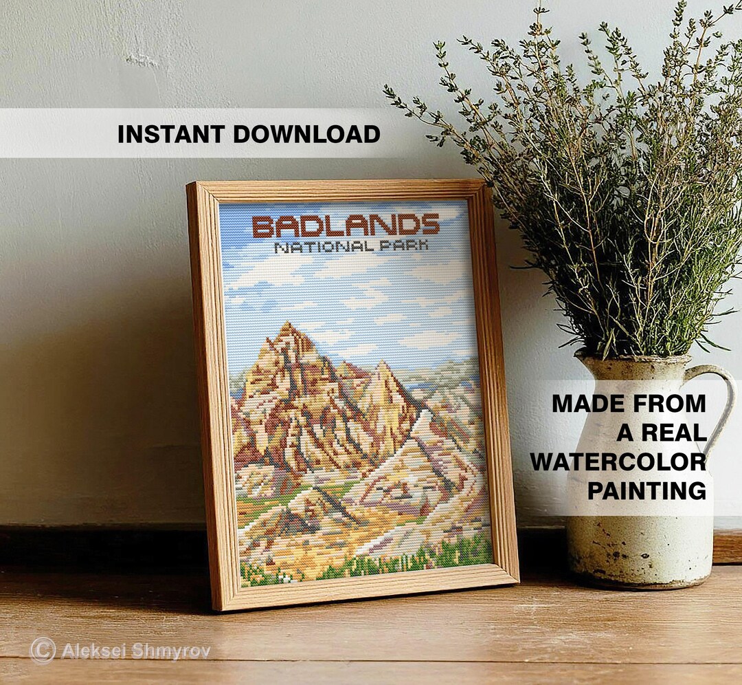 Badlands National Park Cross Stitch Pattern: Instant Download (PDF ...