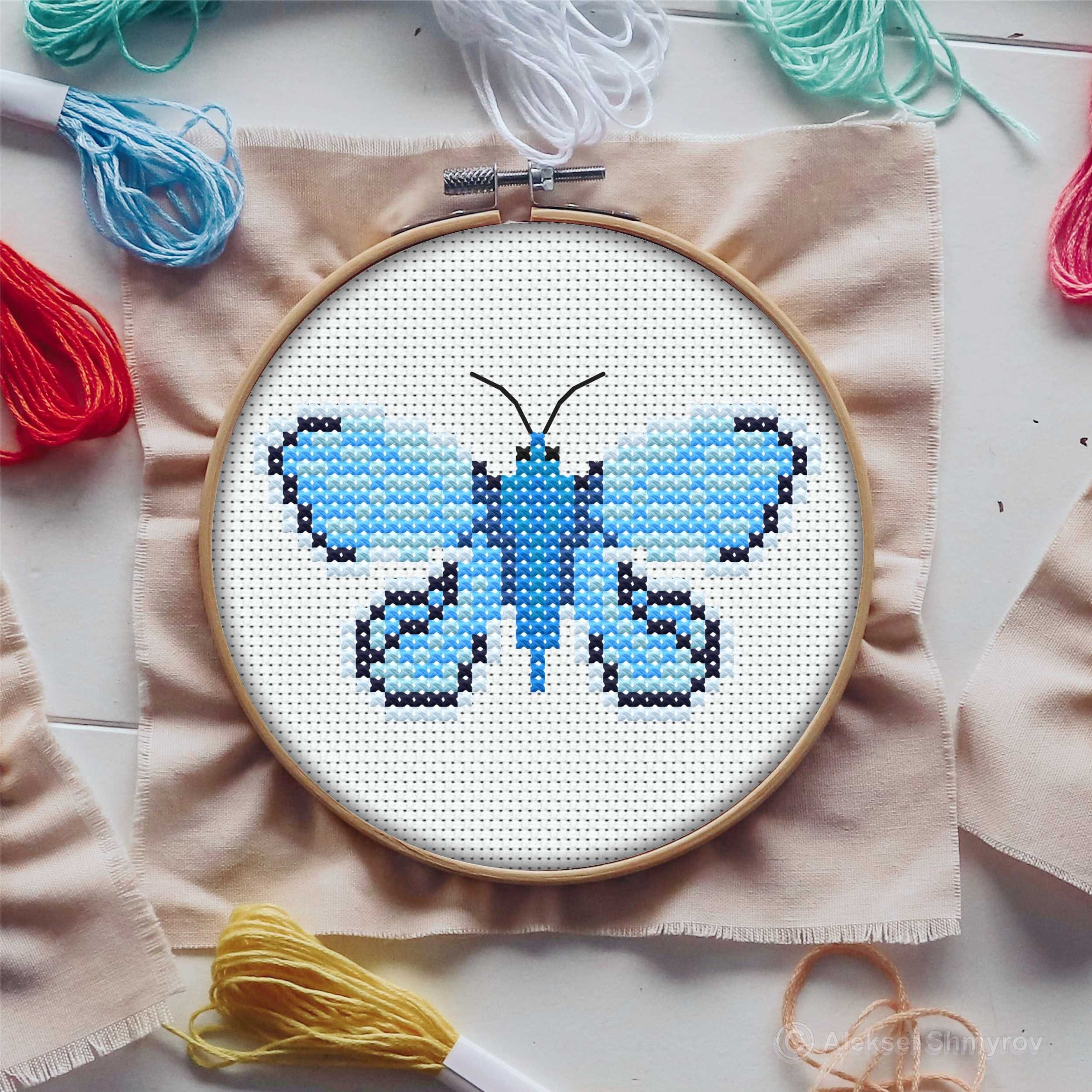 Adonis Blue Butterfly Cross Stitch Pattern Insects Cross - Etsy