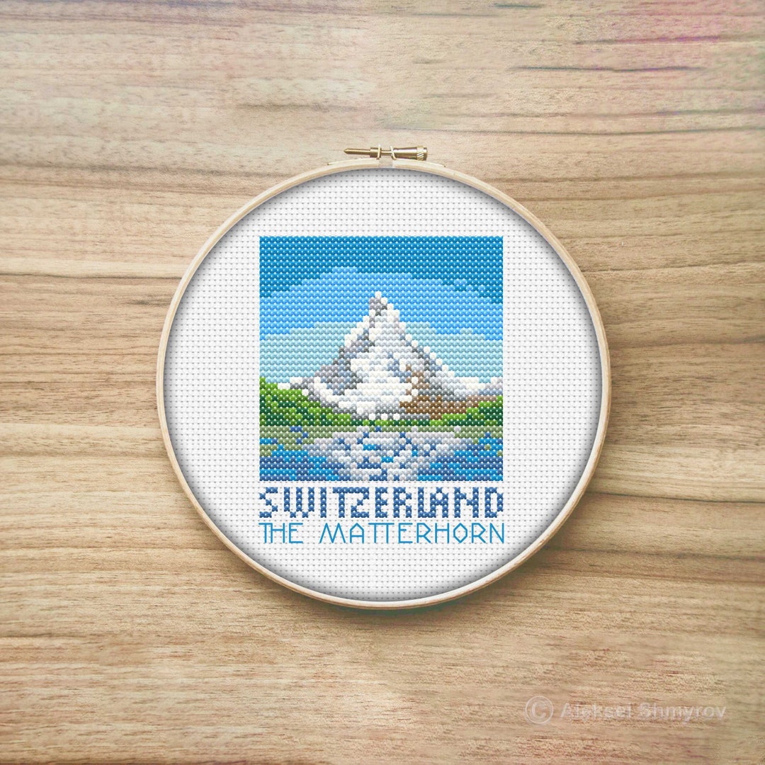 Switzerland Alps Travel Cross Stitch Pattern, Mini Cross Stitch Pattern ...