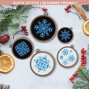Snowflakes Cross Stitch Pattern, Mini Cross Stitch, Easy Cross Stitch ...