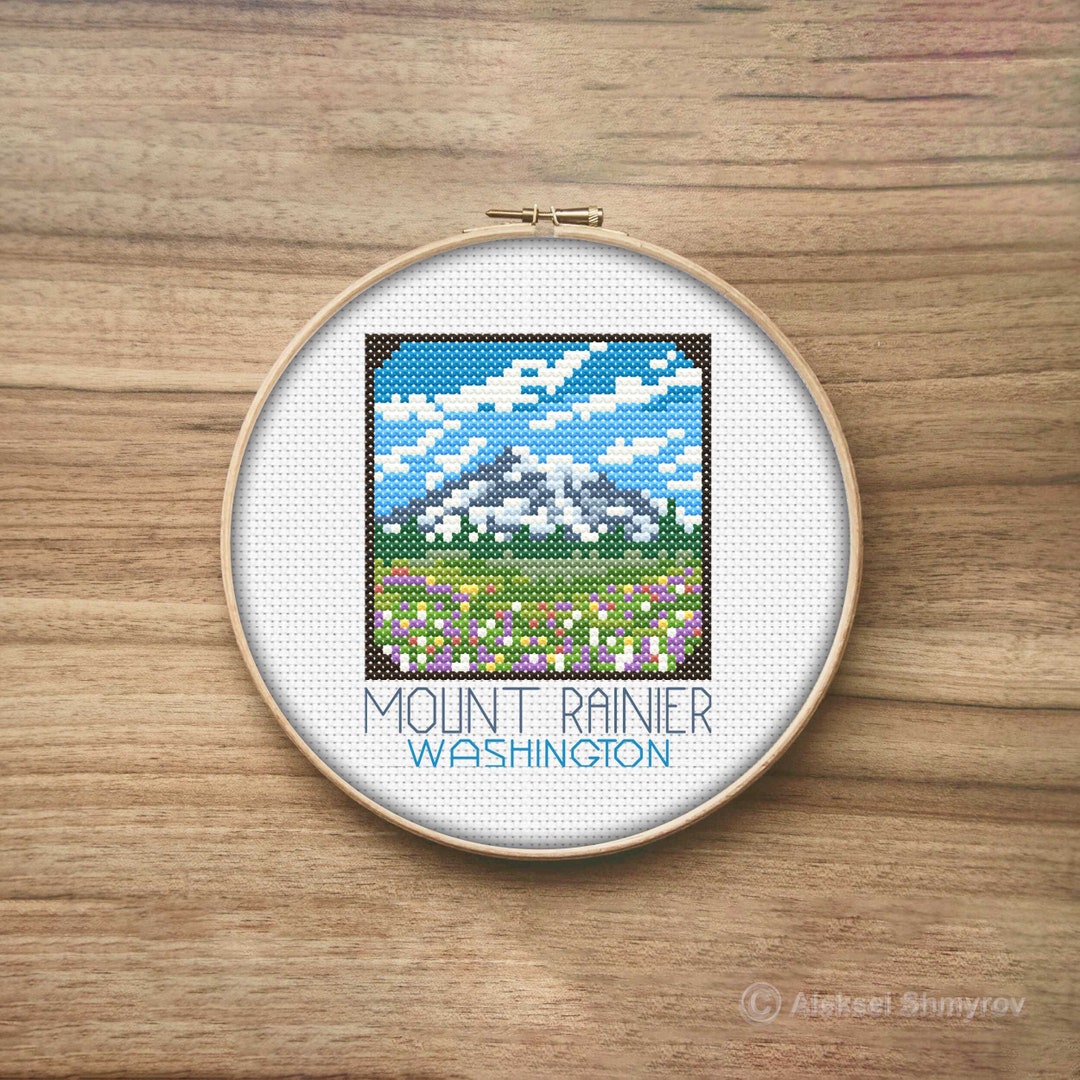 Mount Rainer National Park Cross Stitch Patterns, Mini Cross Stitch ...