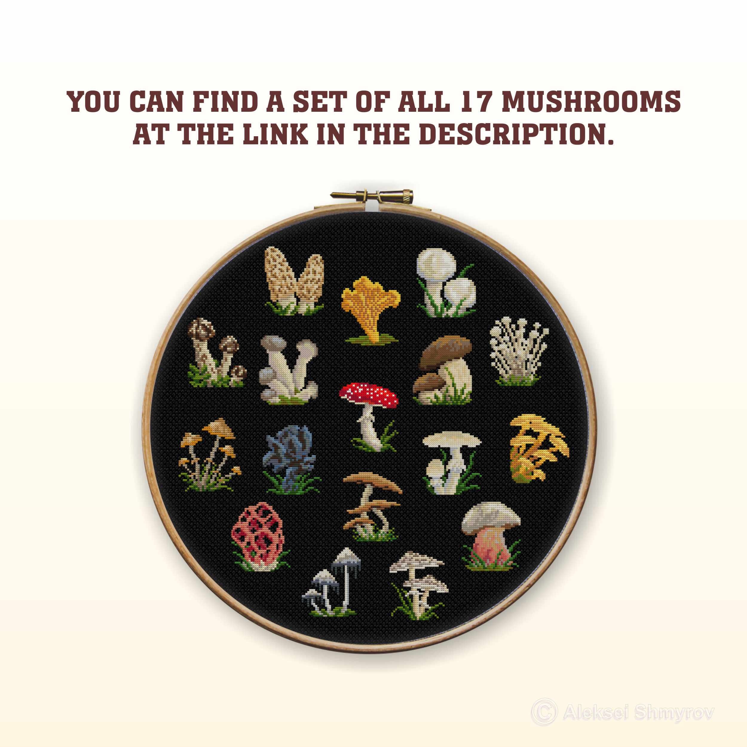 Mini Enoki Mushroom Cross Stitch Pattern Forest Cross Stitch - Etsy