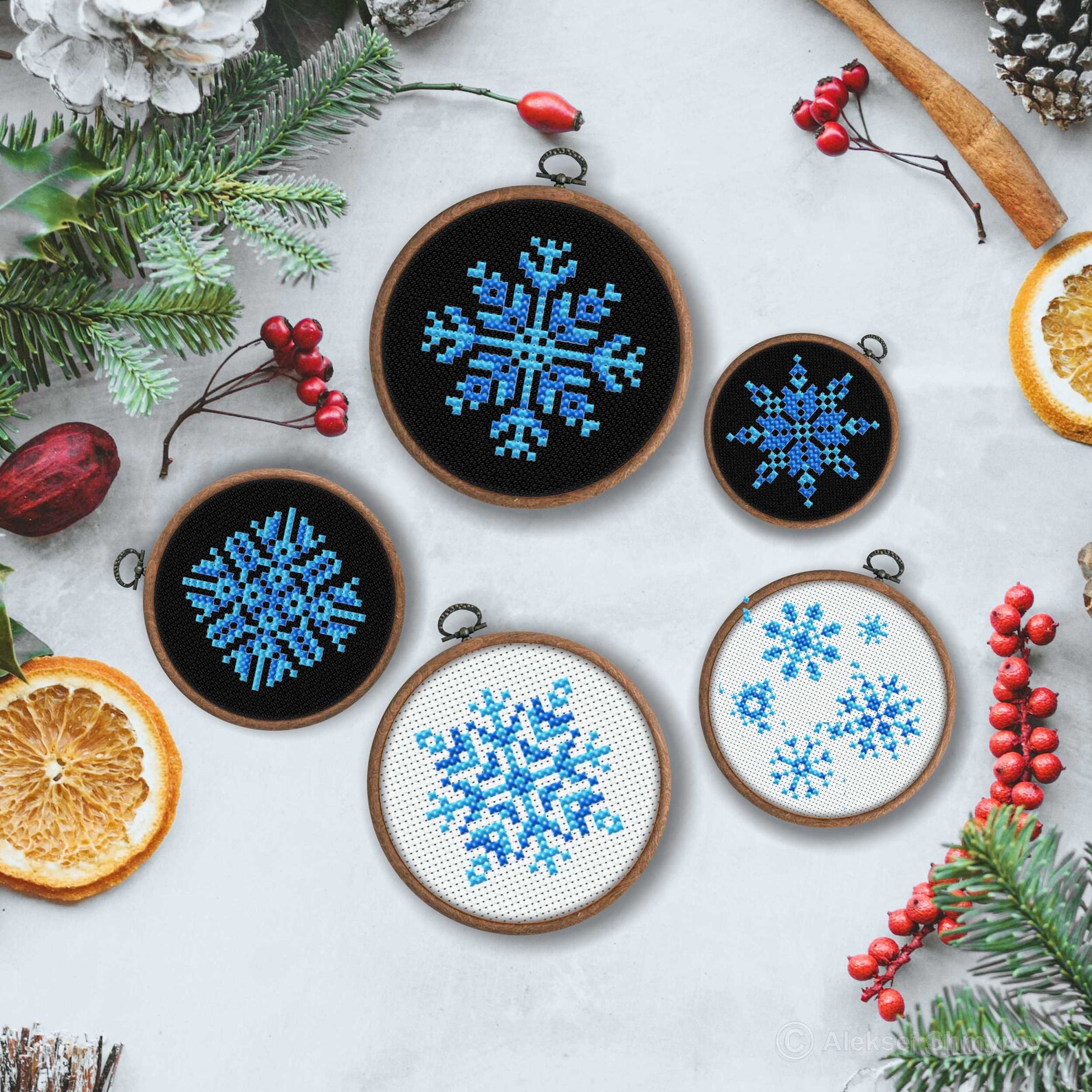 Snowflakes Cross Stitch Pattern, Mini Cross Stitch, Easy Cross Stitch ...