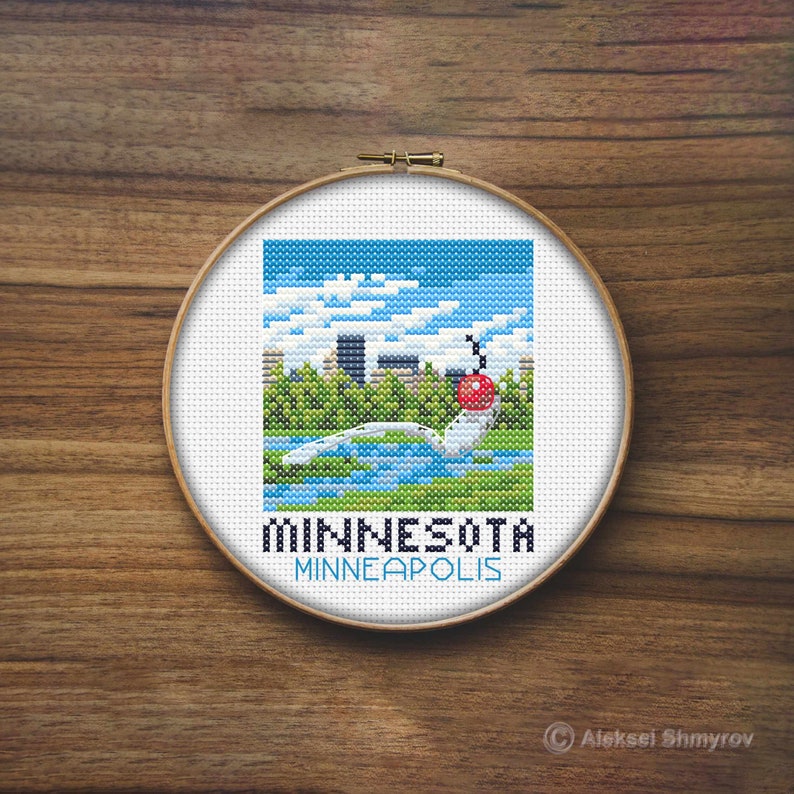 Minnesota Minneapolis City Cross Stitch Pattern, Mini Cross Stitch ...