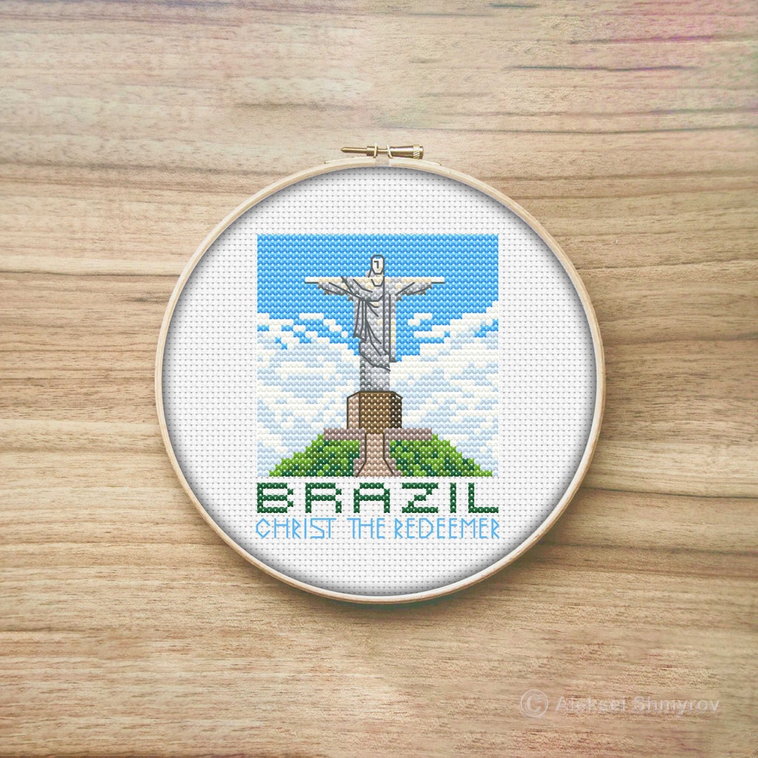 Brazil Travel Cross Stitch Pattern, Christ the Redeemer, Mini Cross ...