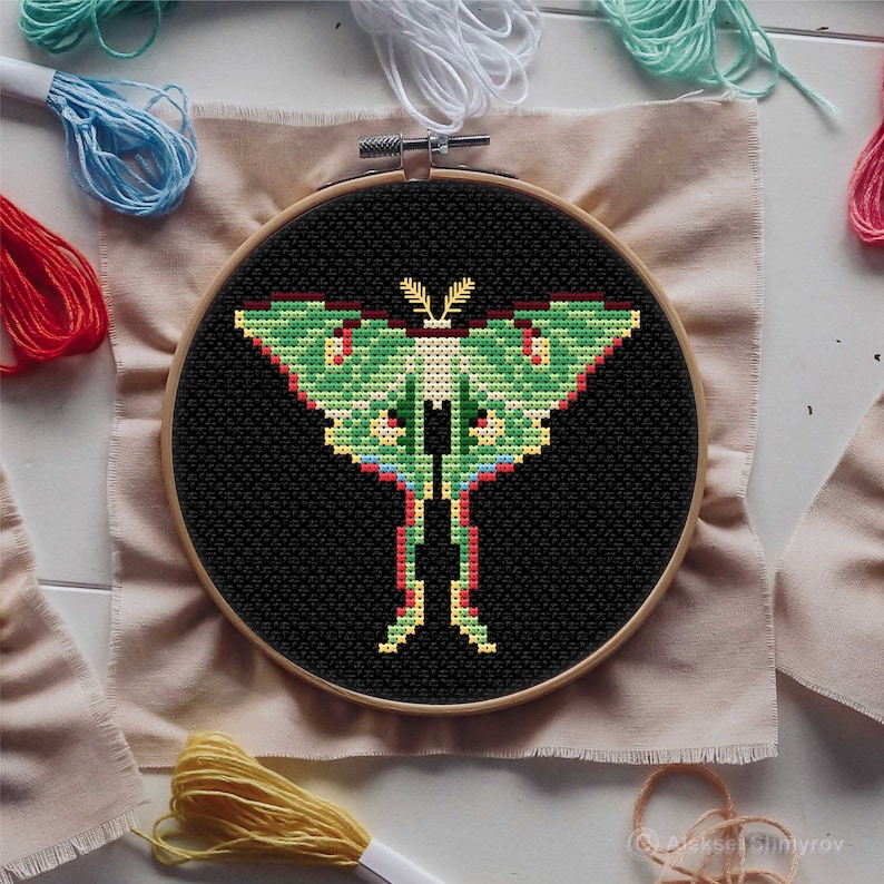 Luna Moth Cross Stitch Pattern Insects Cross Stitch Easy - Etsy