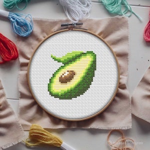Mini Fruits Cross Stitch Pattern, Avocado Cross Stitch, Easy Cross ...