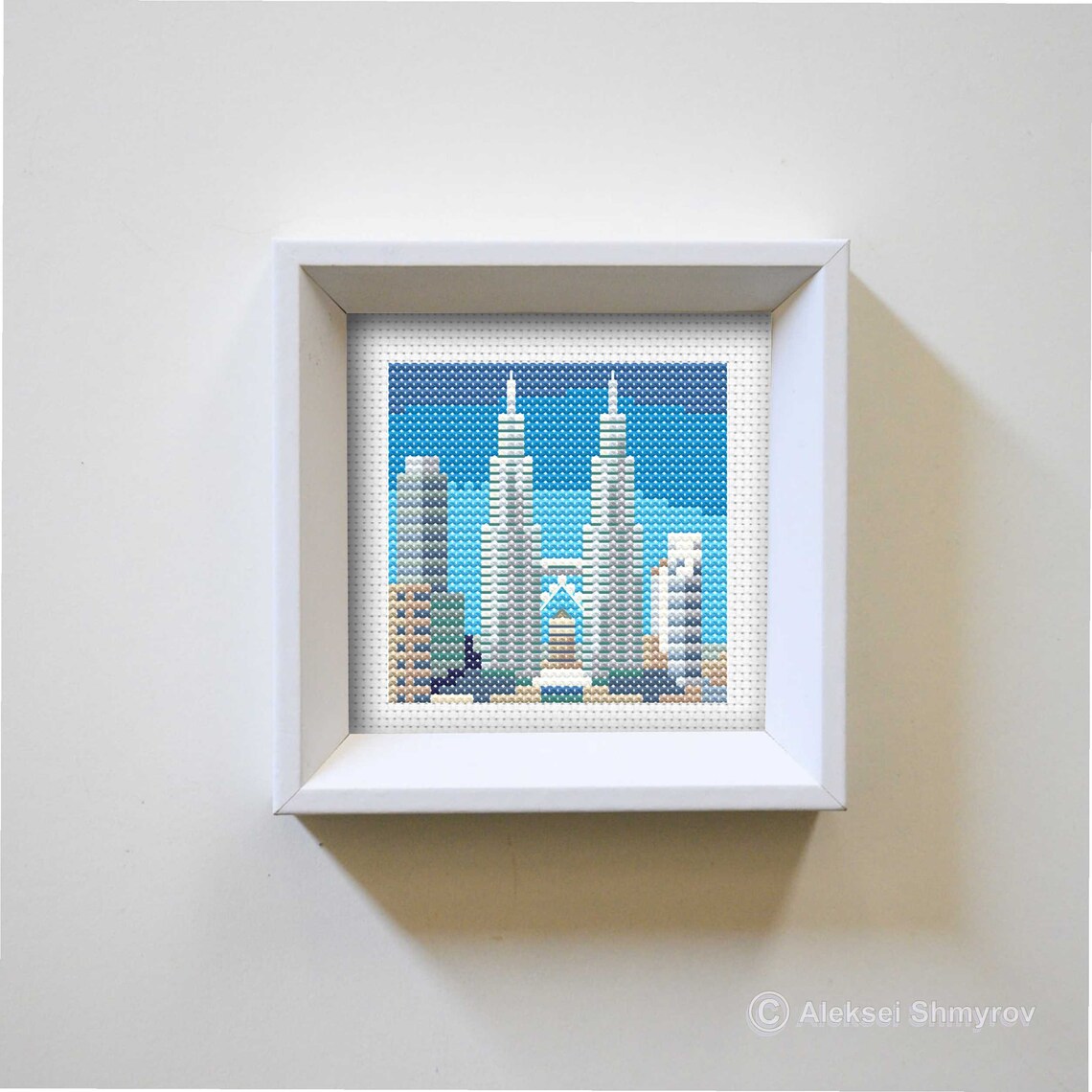 Malaysia Travel Cross Stitch Pattern, Petronas Towers, Mini Cross ...