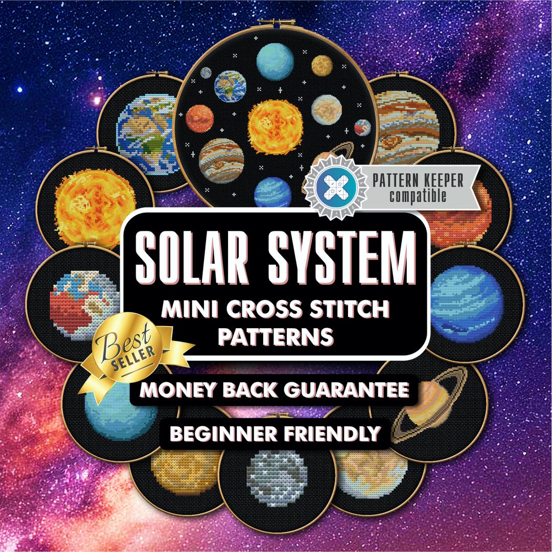 Planets Cross Stitch Patterns BUNDLE - Celestial Cross Stitch Pattern ...