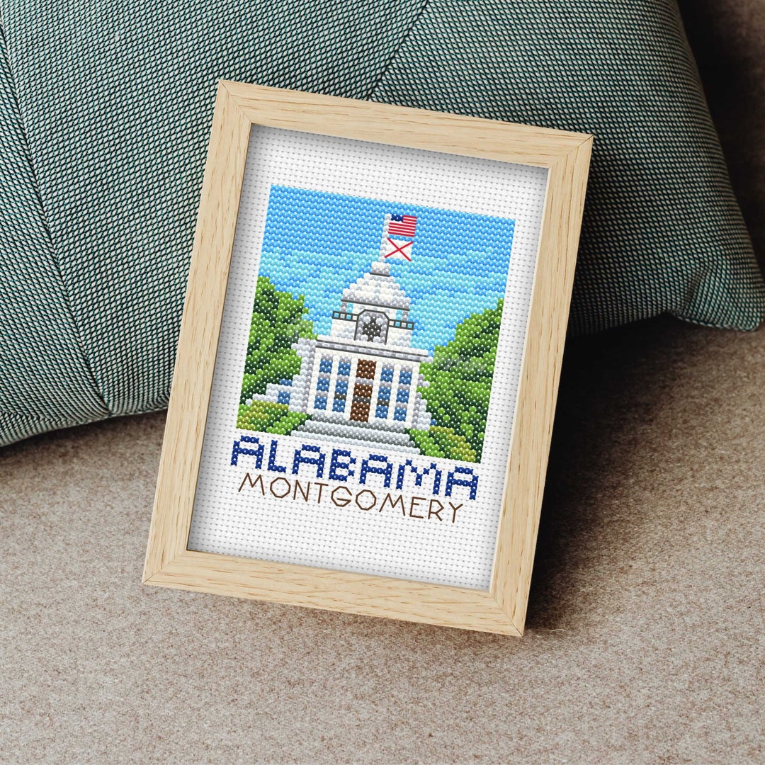 Alabama Montgomery City Cross Stitch Pattern, Mini Cross Stitch Pattern ...