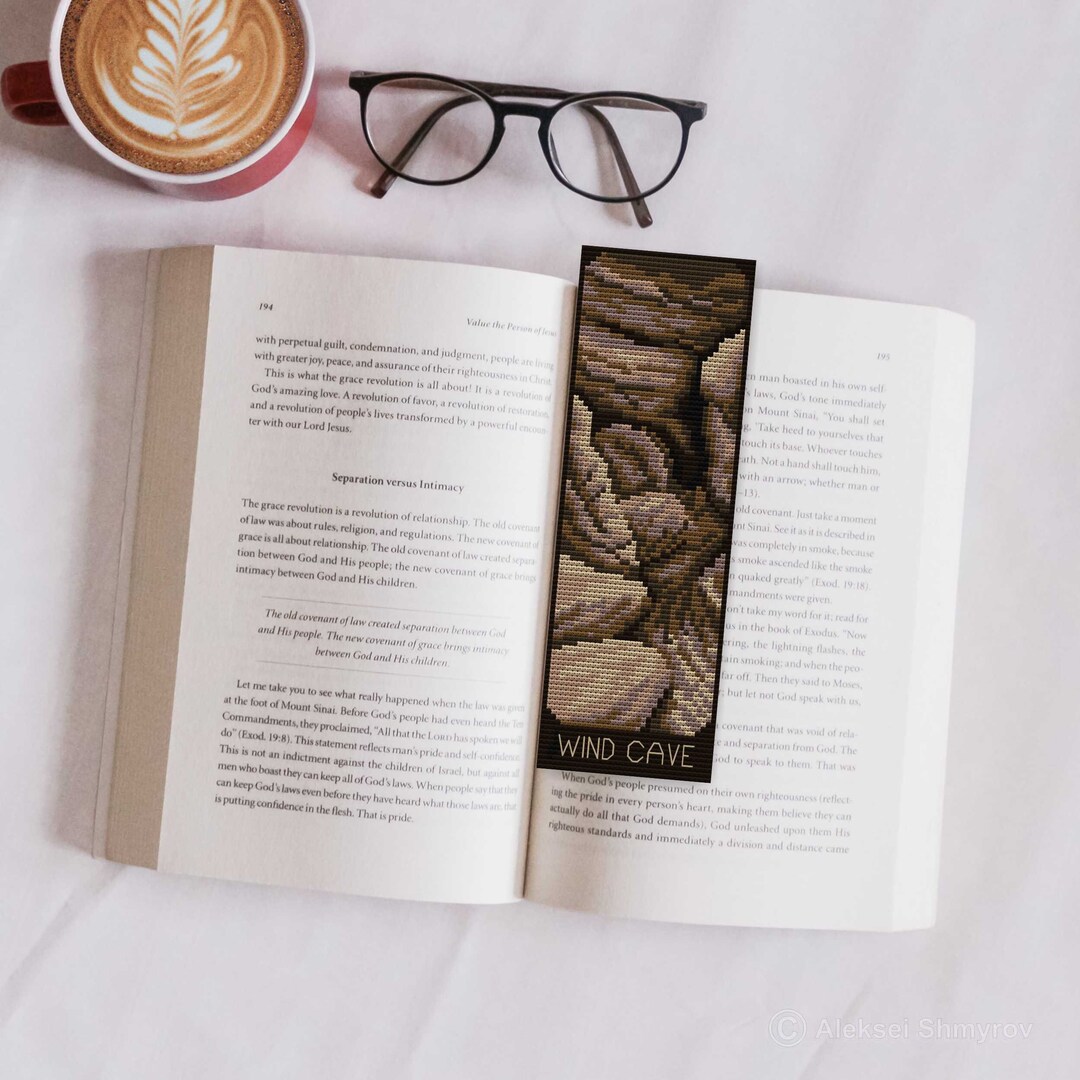 Wind Cave National Park Bookmark Cross Stitch Pattern, Book Worm Gift ...