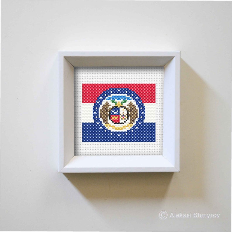 Missouri State Flag Cross Stitch Pattern, America Flag, Mini Cross ...