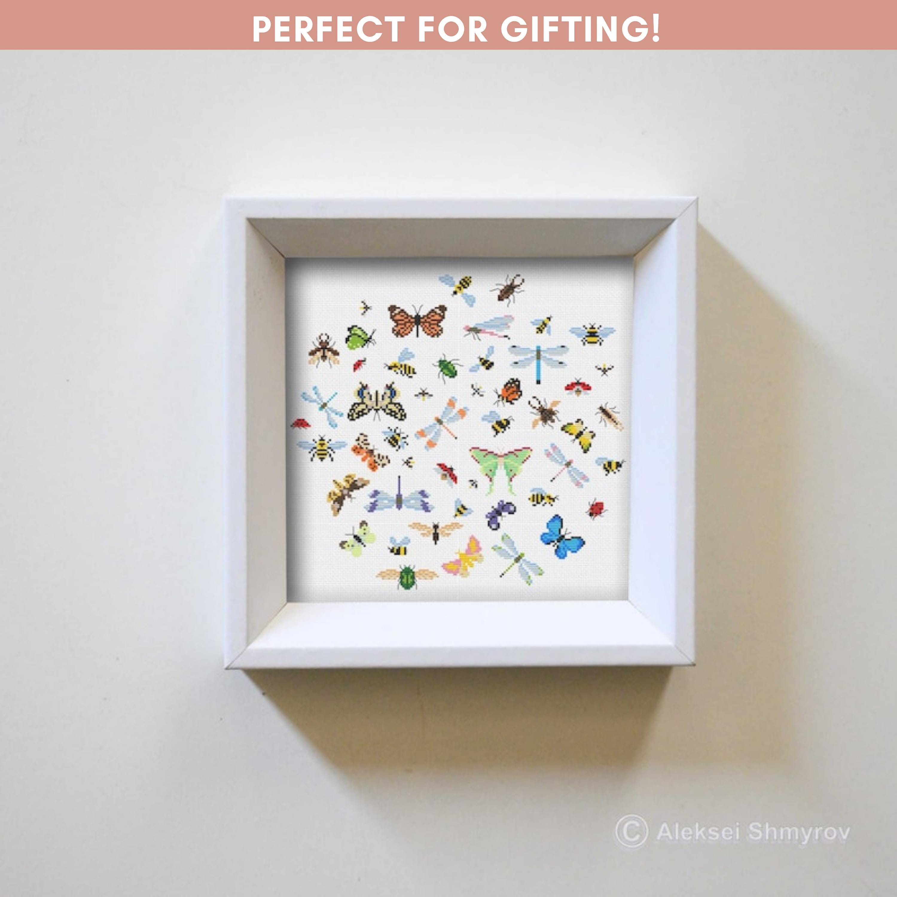 Mini Insect Cross Stitch Pattern PDF – Butterfly, Bee, Dragonfly & Bug ...