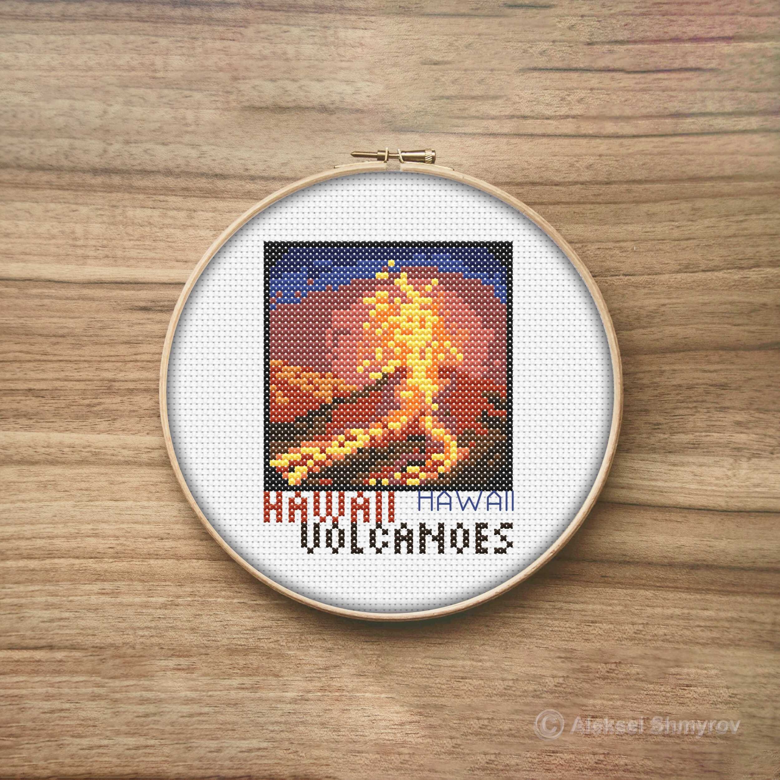 Hawaii Volcanoes National Park Cross Stitch Patterns Mini - Etsy