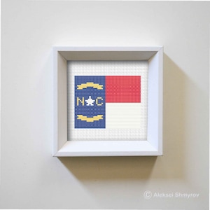 North Carolina State Flag Cross Stitch Pattern, America Flag, Mini ...