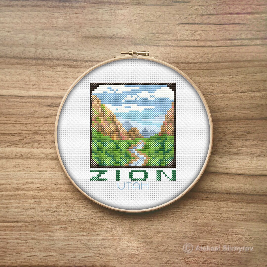 Zion National Park Cross Stitch Patterns, Mini Cross Stitch Pattern ...