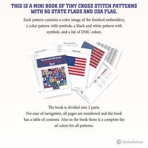 51 Tiny USA State Flags Cross Stitch Patterns, Mini Cross Stitch ...
