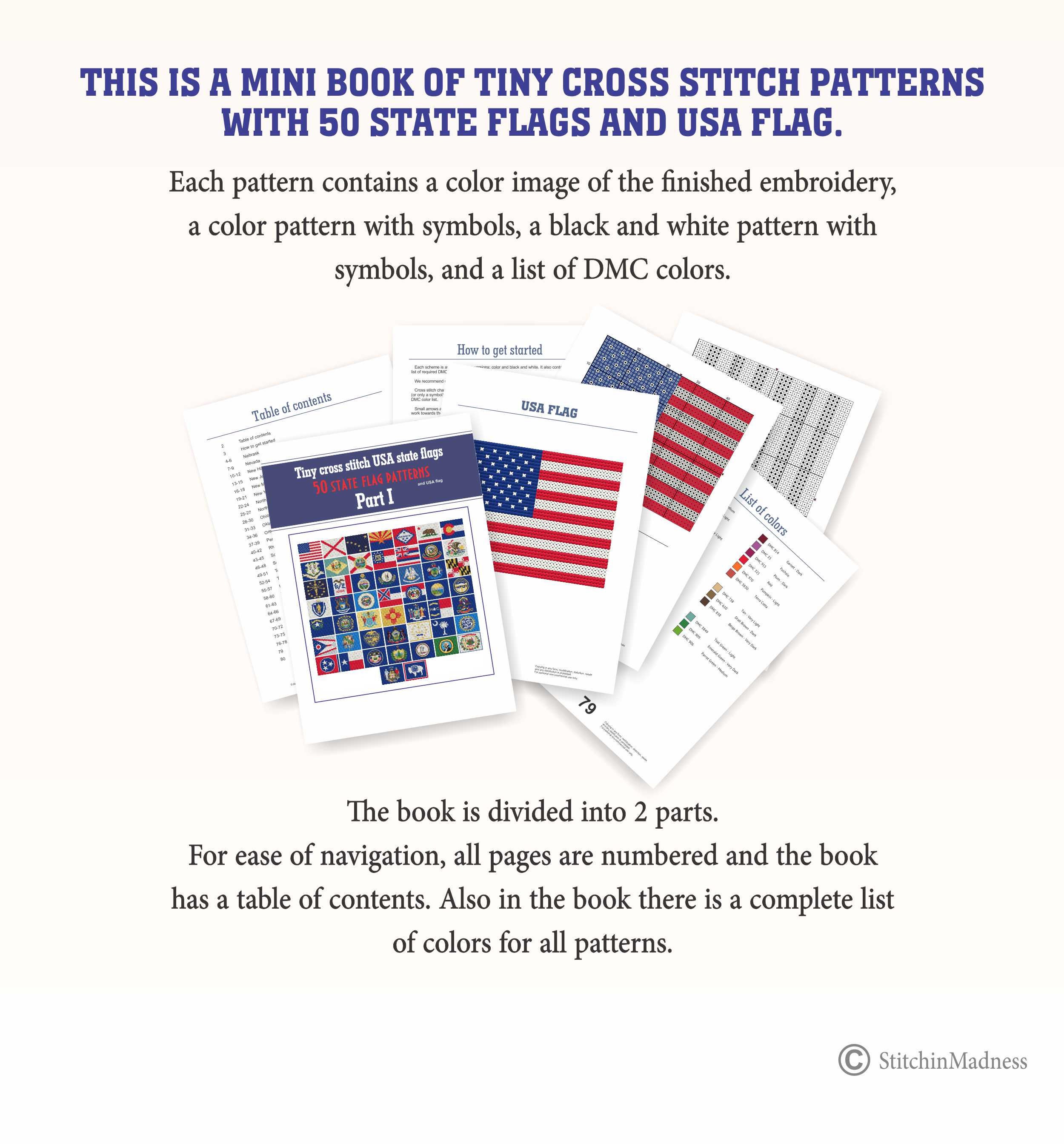 51 Tiny USA State Flags Cross Stitch Patterns, Mini Cross Stitch ...