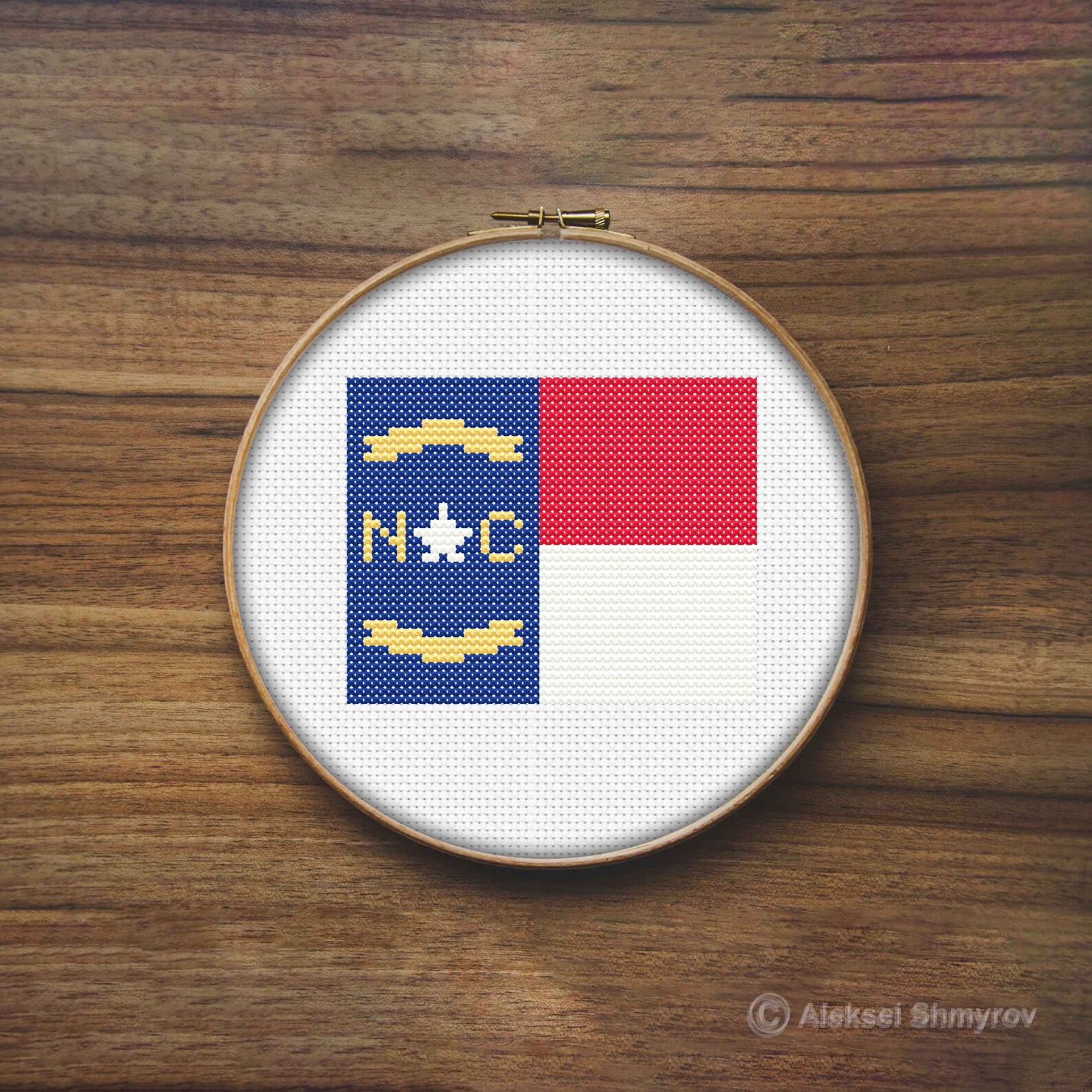 North Carolina State Flag Cross Stitch Pattern, America Flag, Mini ...