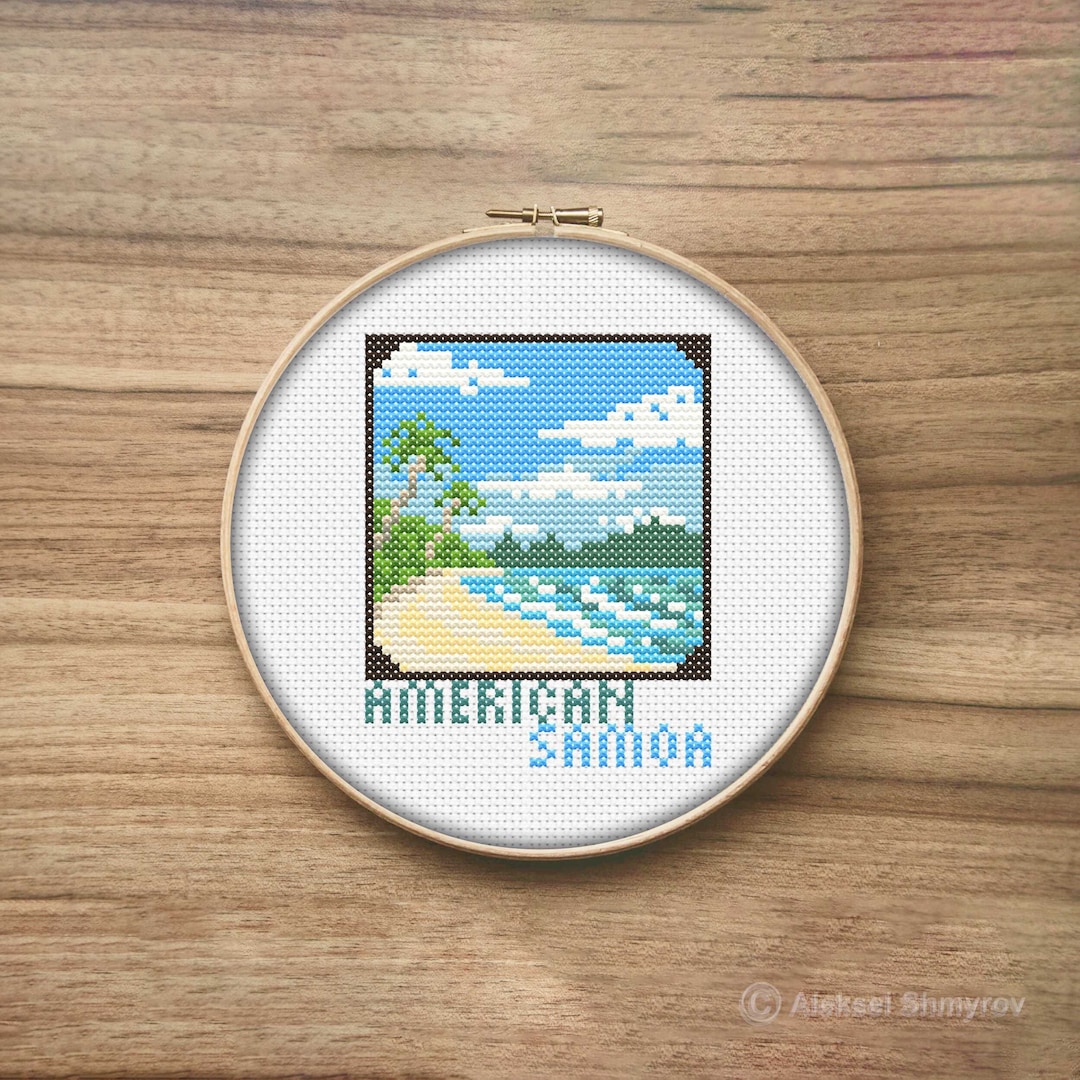American Samoa National Park Cross Stitch Pattern, Beginner Mini ...
