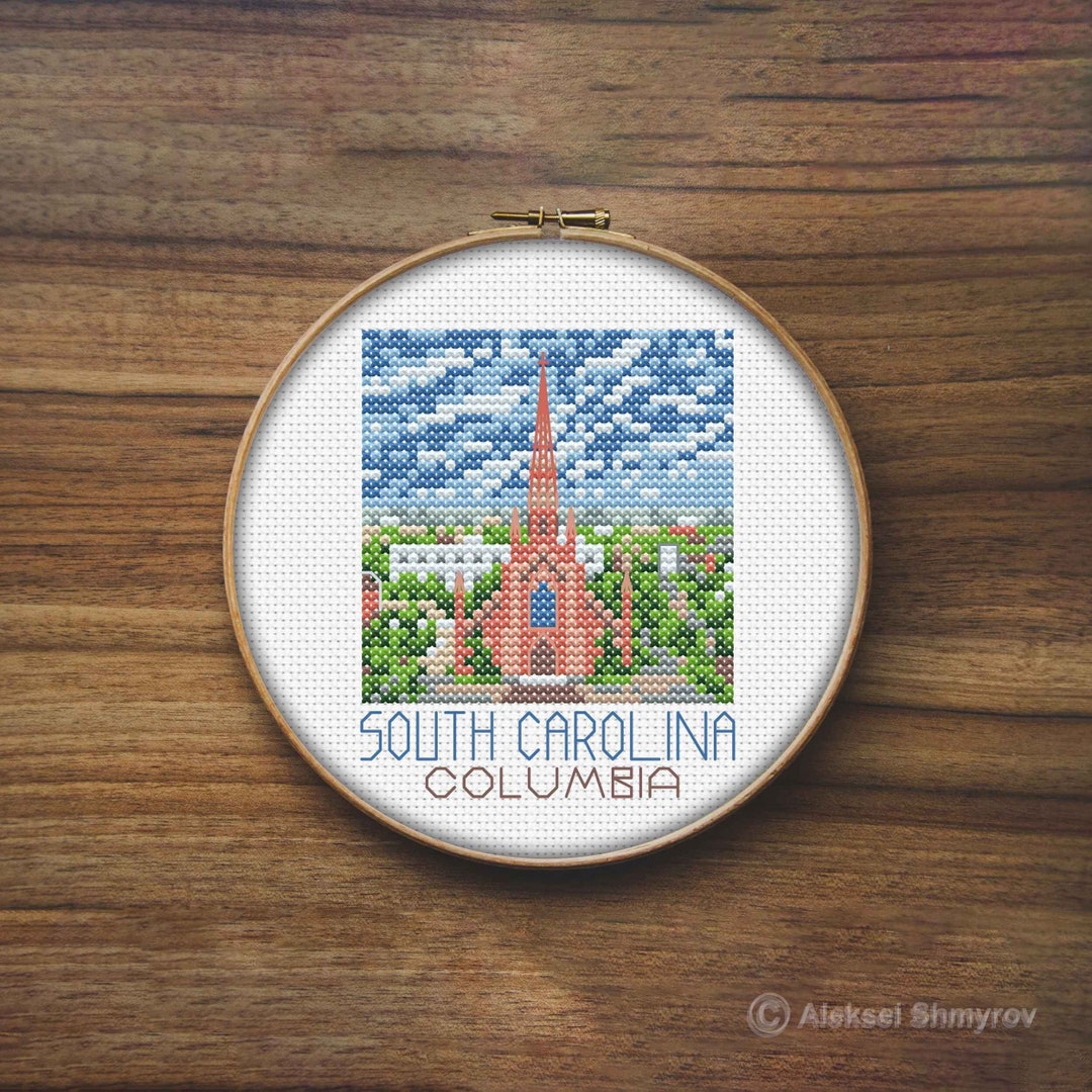 South Carolina Columbia City Cross Stitch Pattern, Mini Cross Stitch ...