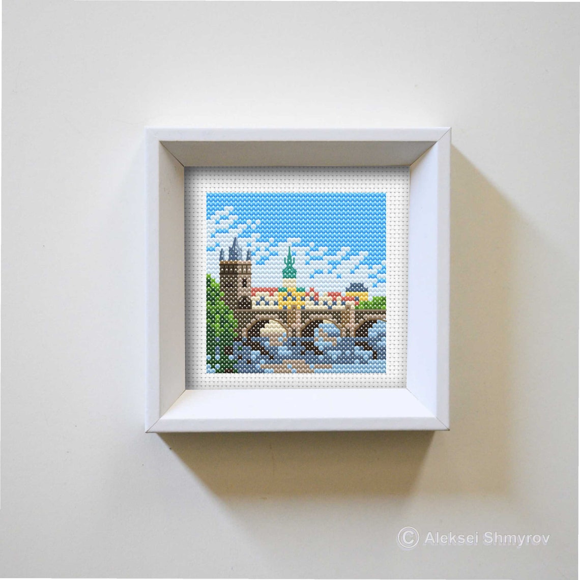 Czech Travel Cross Stitch Pattern, Charles Bridge, Mini Cross Stitch ...