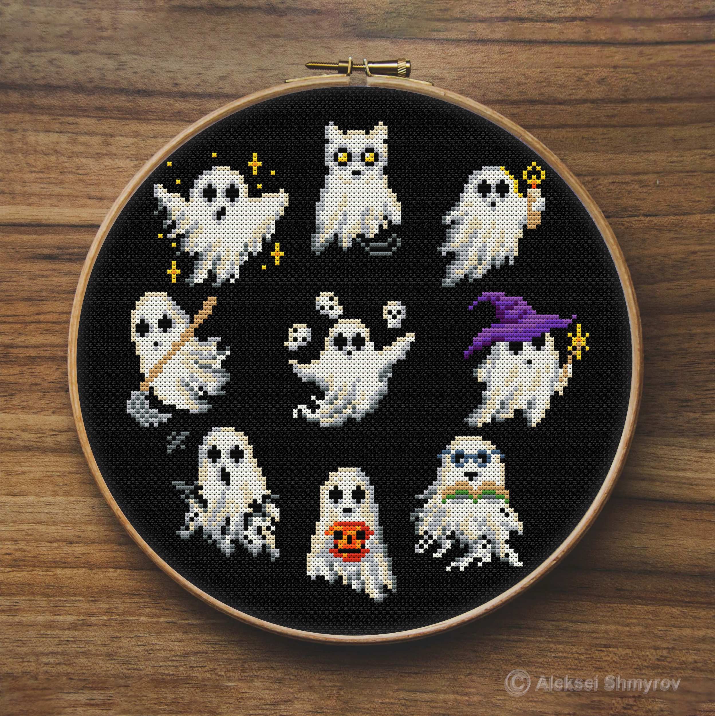 Ghosts Mini Cross Stitch Pattern Spooky Cross Stitch Easy - Etsy