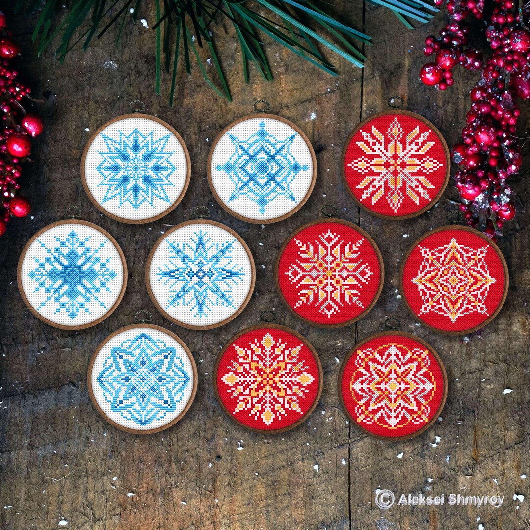 Snowflakes Cross Stitch Pattern, Mini Cross Stitch, Easy Cross Stitch ...