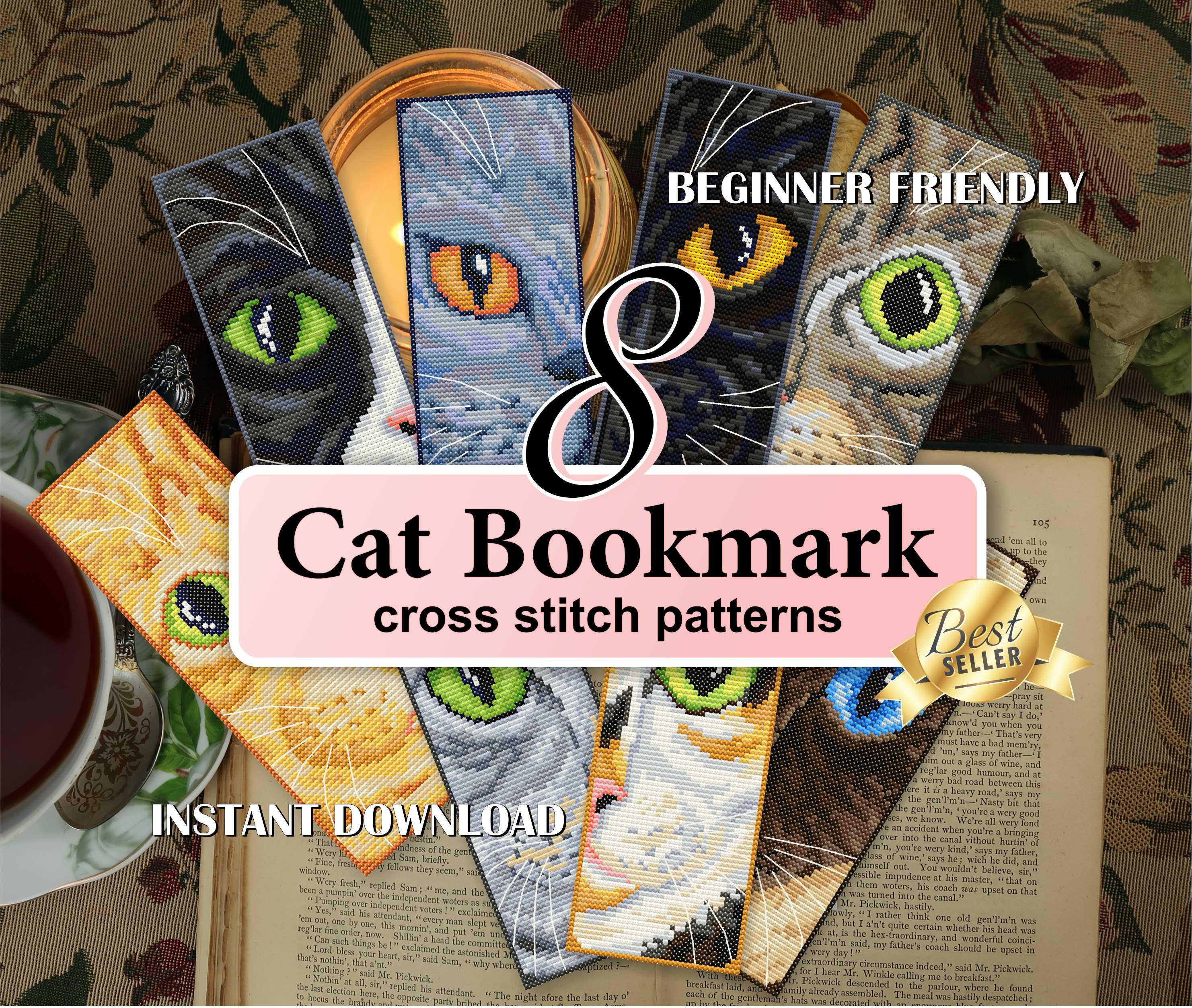 Cat Bookmark Cross Stitch Patterns BUNDLE -cute Cat Cross Stitch ...