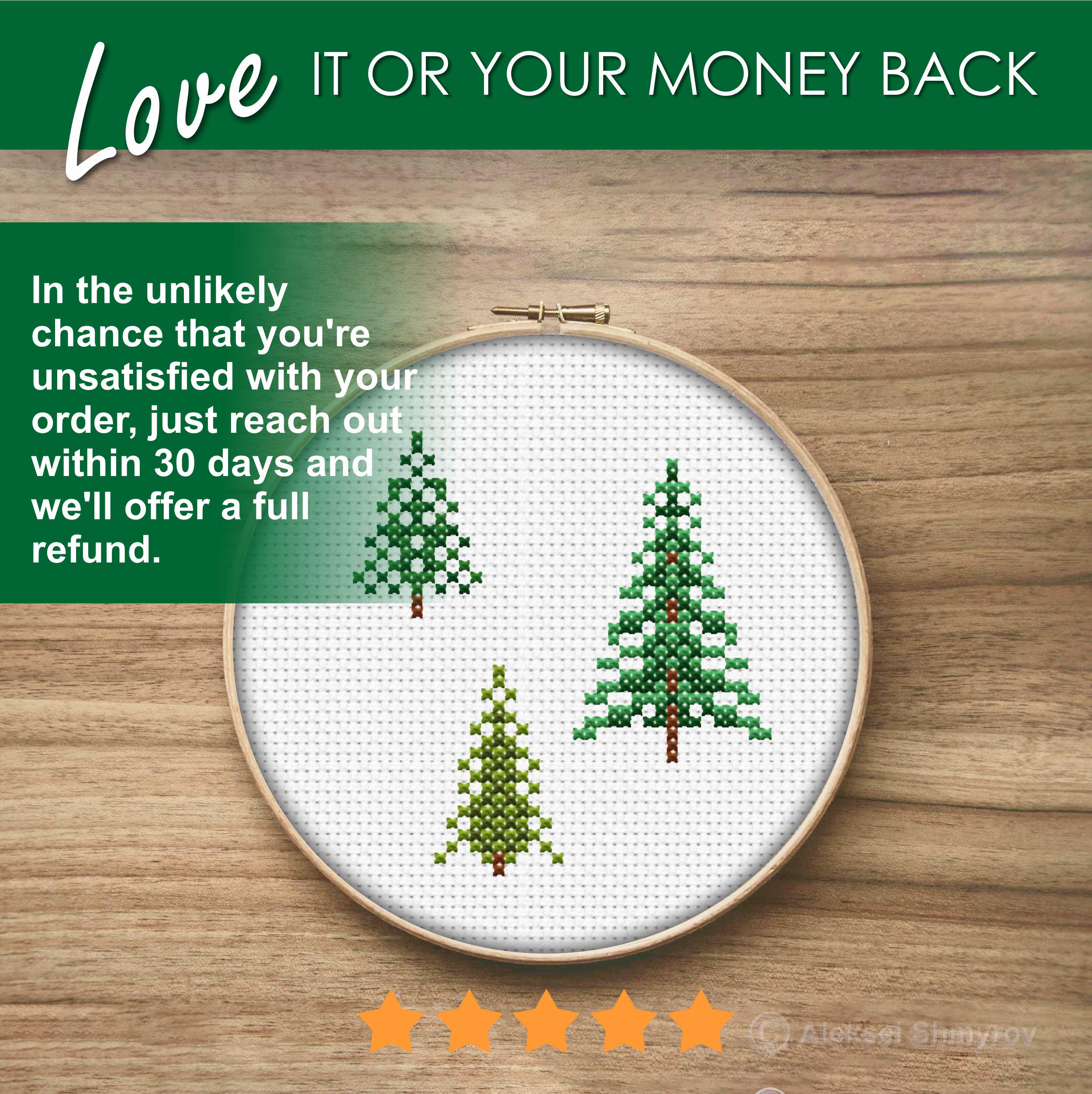 Tiny Christmas Trees Cross Stitch Pattern, Mini Cross Stitch, Easy ...