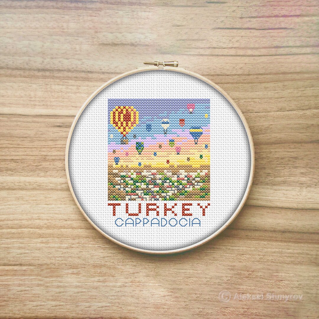 Turkey Cappadocia Travel Cross Stitch Pattern, Mini Cross Stitch ...