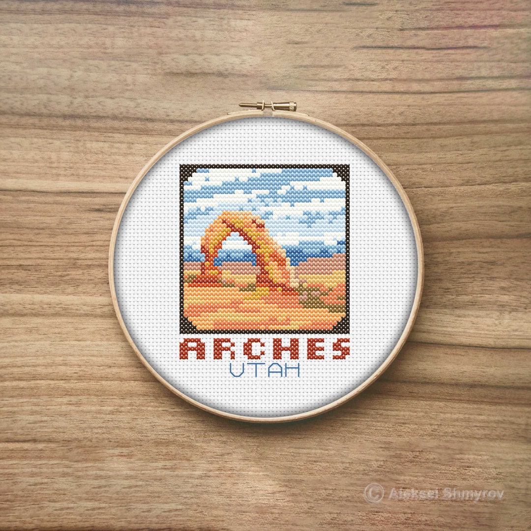 Arches National Park Cross Stitch Pattern, Mini Simple Design (PDF ...