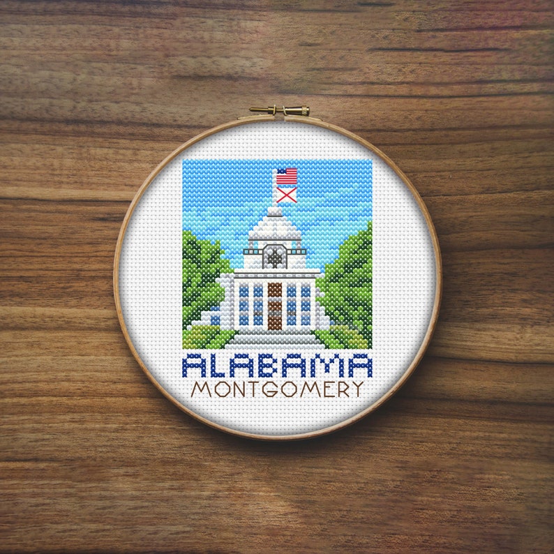 Alabama Montgomery City Cross Stitch Pattern Mini Cross - Etsy