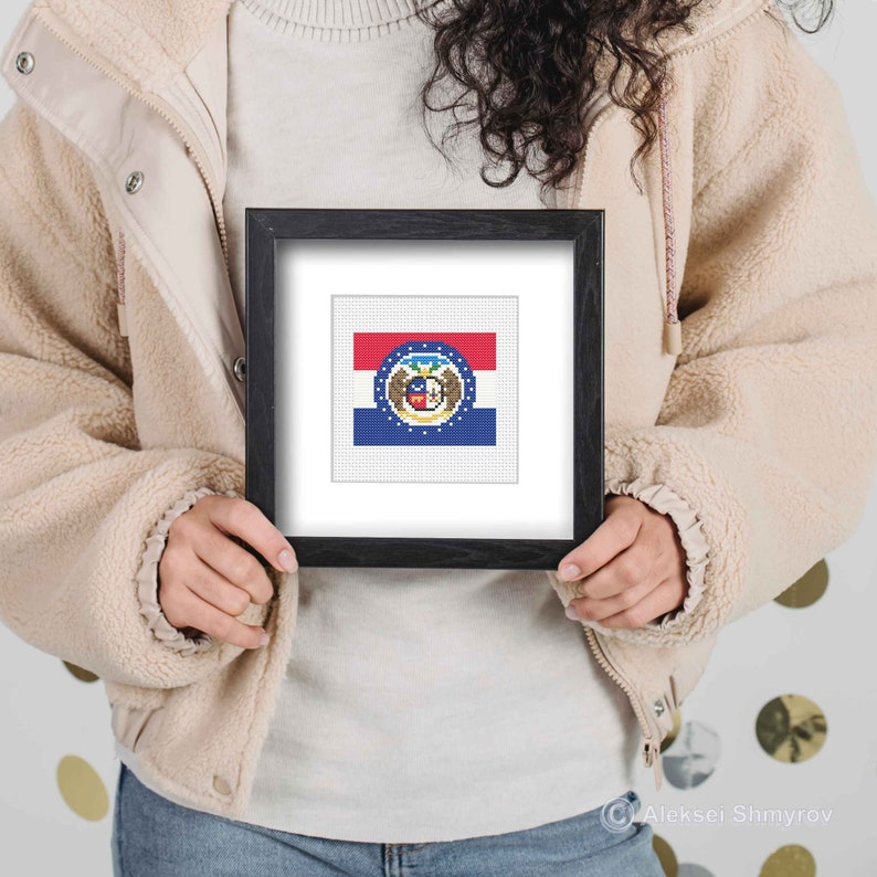 Missouri State Flag Cross Stitch Pattern, America Flag, Mini Cross ...