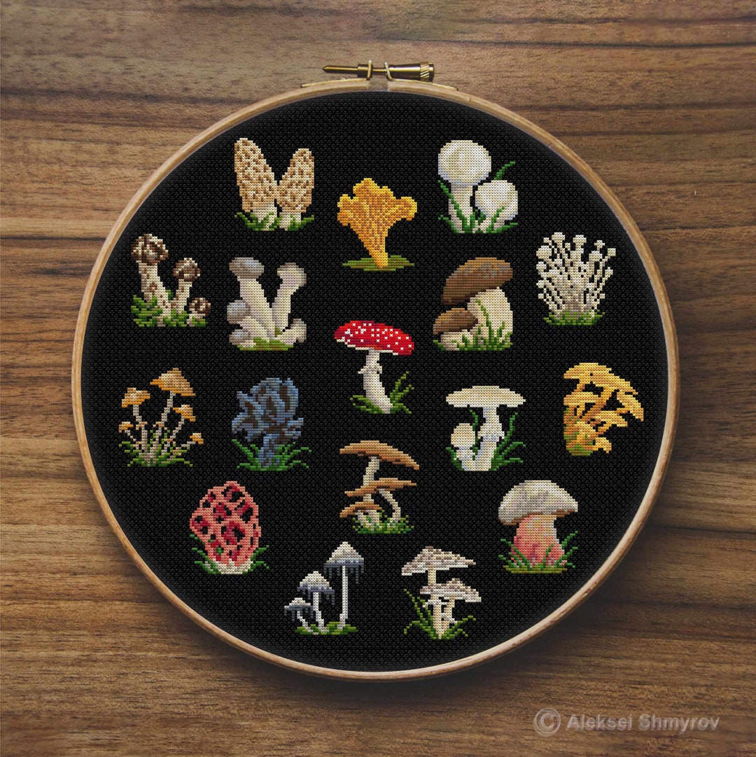 Mini Mushrooms Cross Stitch Pattern, Fly Agaric Cross Stitch, Easy ...